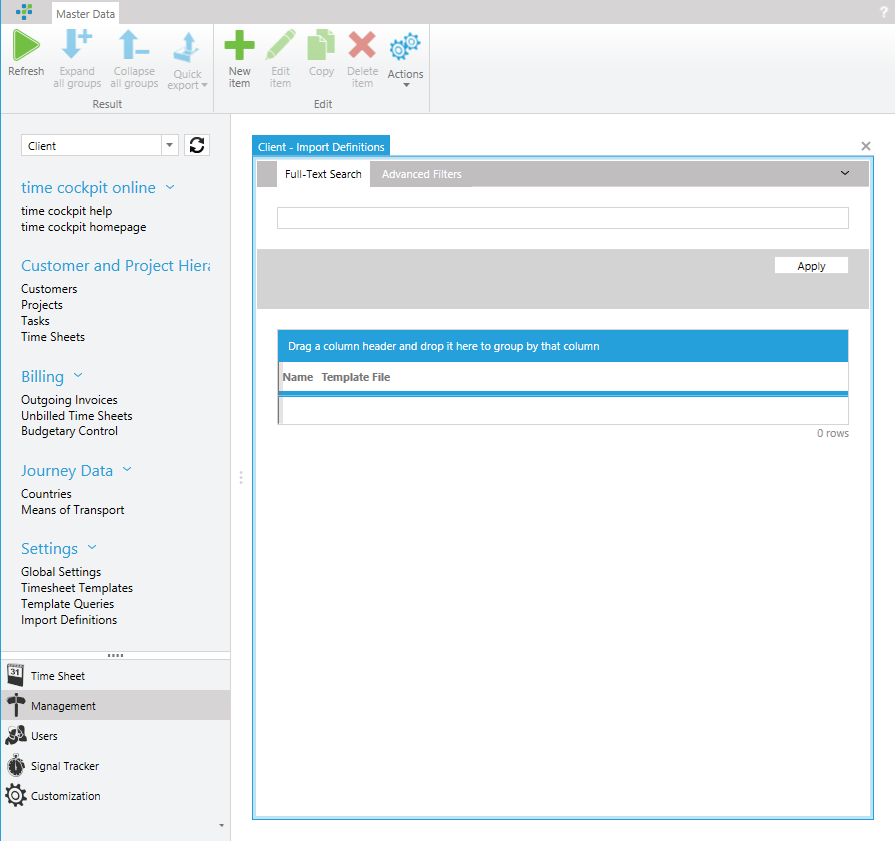 Data Import | Time Cockpit Help