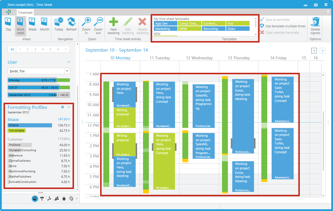 Formatting Profiles | Time Cockpit Help